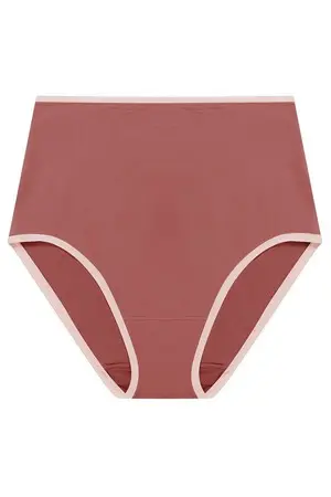 Natori Bliss Bare Cotton High Waist Brief - Red