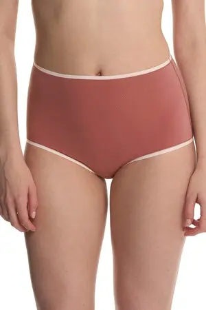 Natori Bliss Bare Cotton High Waist Brief - Red