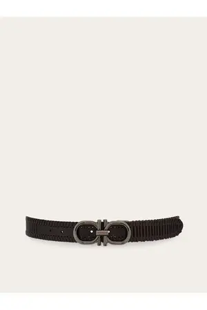 FERRAGAMO Adjustable Gancini Belt - Black