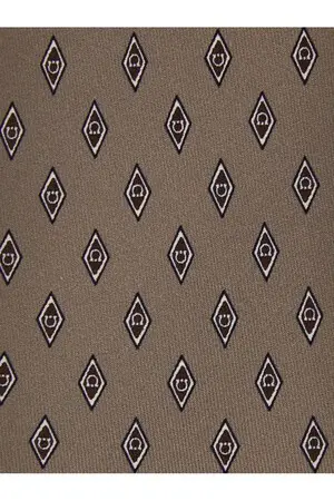 FERRAGAMO Micro Gancini Print Silk Neck Tie - Natural