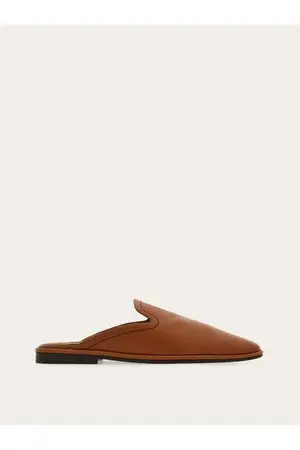 FERRAGAMO Leather Mule - Gold