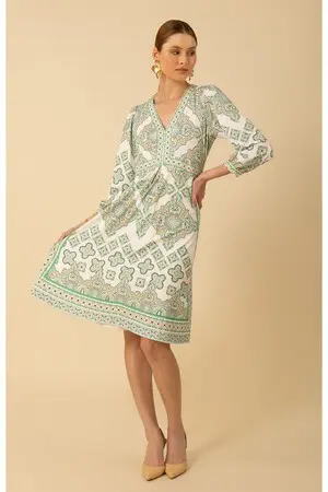 Hale Bob Seven Jersey Midi Dress - Green / Multicolor