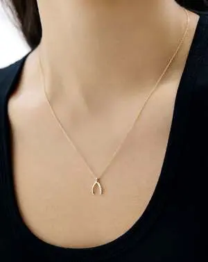 Ring Concierge Wishbone Diamond Pendant Necklace