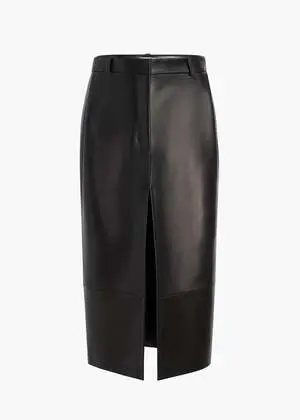 Khaite Leather Anden Skirt - Black