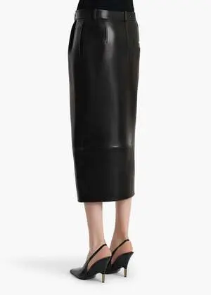 Khaite Leather Anden Skirt - Black