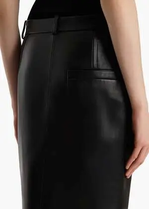Khaite Leather Anden Skirt - Black