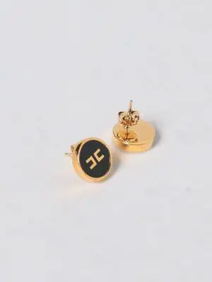 Elisabetta Franchi Stud Earrings With Monogram Logo