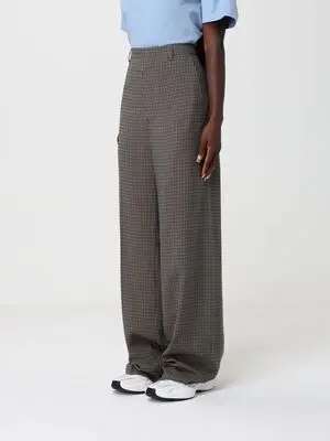 Balenciaga Checked Wide-leg Trousers - Brown