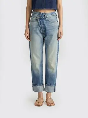R13 Cropped Denim Jeans With Asymmetrical Closure - Blue