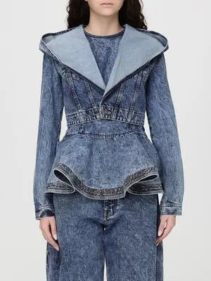 Alaïa Denim Hooded Jacket - Gnawed Blue