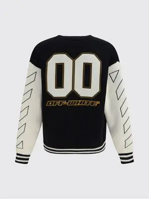 Off-White Cotton Cardigan With Graphic Motifs