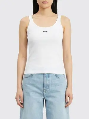 Off-White Off-White Ribbed Cotton Tank Top White 1