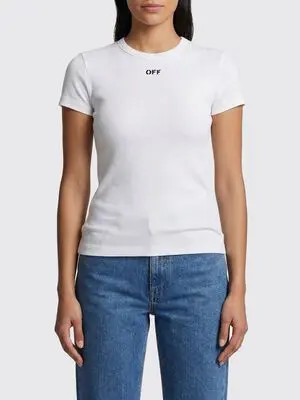 Off-White Ribbed T-shirt - White 1