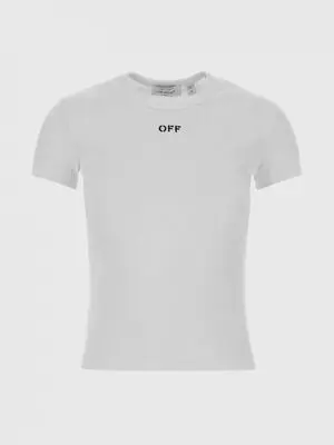 Off-White Ribbed T-shirt - White 1