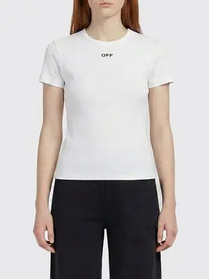 Off-White Cotton T-shirt With Logo Detail - White