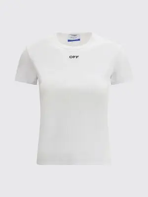 Off-White Cotton T-shirt With Logo Detail - White