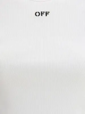 Off-White Cotton T-shirt With Logo Detail - White