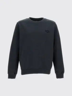 A.p.c. Cotton Crewneck Sweatshirt With Logo - Black