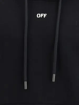 Off-White Cotton Hoodie - Black