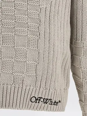 Off-White Cotton Crewneck Sweater