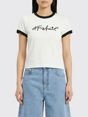 Off-White Cotton T-shirt With Logo - White 1