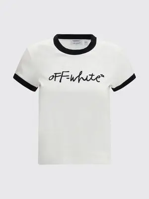Off-White Cotton T-shirt With Logo - White 1