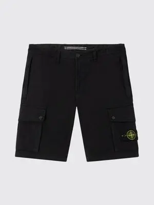 Stone Island Stretch Cotton Cargo Shorts - Black