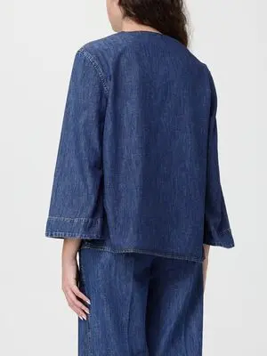 Valentino Garavani Cotton Denim V-neck Blouse - Gnawed Blue