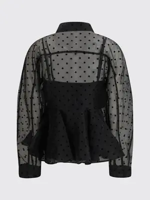 GANNI Polka Dot Tulle Shirt - Black