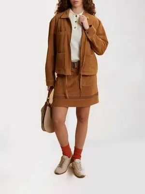LA MARTINA Suede Leather Zip-up Jacket