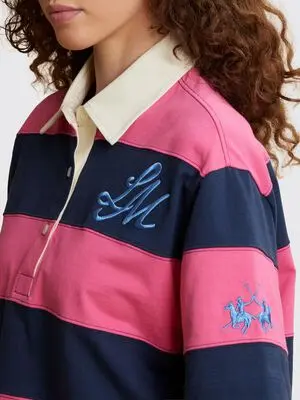 LA MARTINA Striped Cotton Polo Shirt With Logo