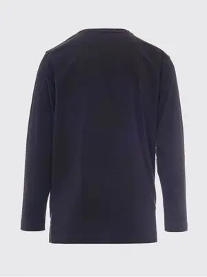 Y3 Crewneck Long-sleeved Cotton T-shirt With Tone-on-tone Logo - Black