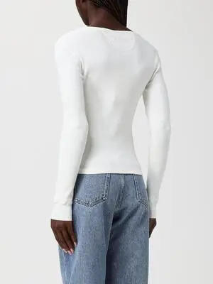 Chloé Ribbed Long Sleeve Top With Button Detail