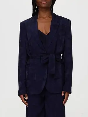 FORTE_FORTE Belted Blazer - Blue