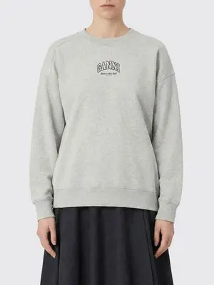 GANNI Relaxed Fit Cotton Jumper - Grey