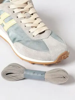 Hogan H699 Sneakers In Mesh And Suede - Gnawed Blue