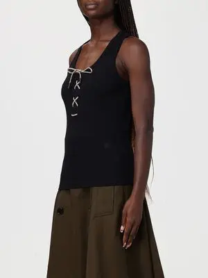 Burberry Stretch Cotton Lace-up Tank Top - Black