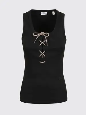 Burberry Square Neck Sleeveless Cotton Top - Black