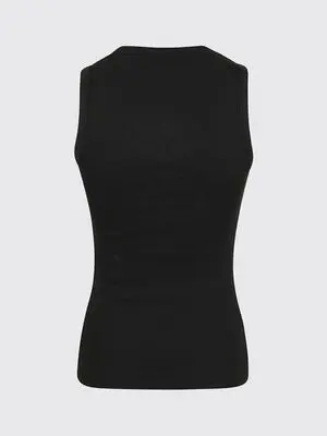 Burberry Square Neck Sleeveless Cotton Top - Black