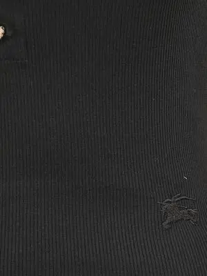 Burberry Square Neck Sleeveless Cotton Top - Black