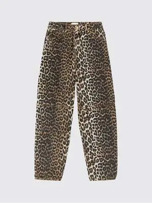 GANNI Animal Print Baggy Denim Jeans