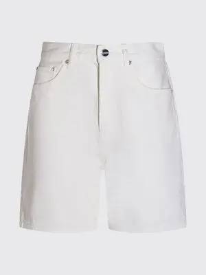 ANINE BING Solid Denim High-waisted Regular Fit Shorts