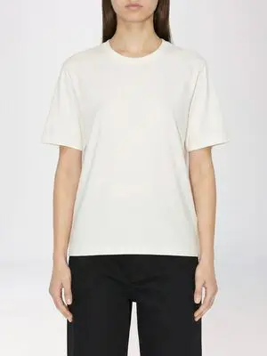LEMAIRE Black Cotton T-shirt - Cream