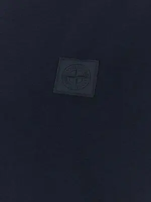 Stone Island Crewneck Cotton T-shirt With Compass Logo Patch On The Chest - Navy