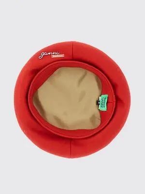 BARBOUR X GANNI Wool Felt Beret - Red