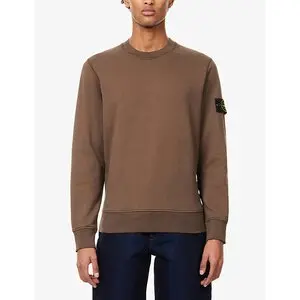 Stone Island Crew-neck Cotton-jersey Sweatshirt - Umber