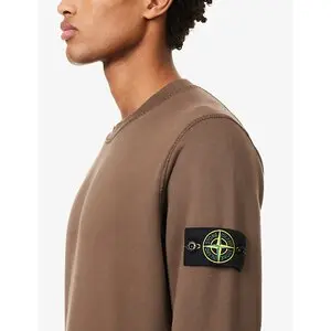 Stone Island Crew-neck Cotton-jersey Sweatshirt - Umber