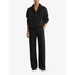 REISS Side-stripe Relaxed Fit Jogging Bottoms - Black