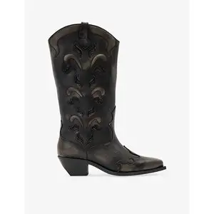 ALLSAINTS Dolly Western Heeled Leather Boots