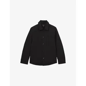 REISS Vasey Quilted Shell Overshirt - Black